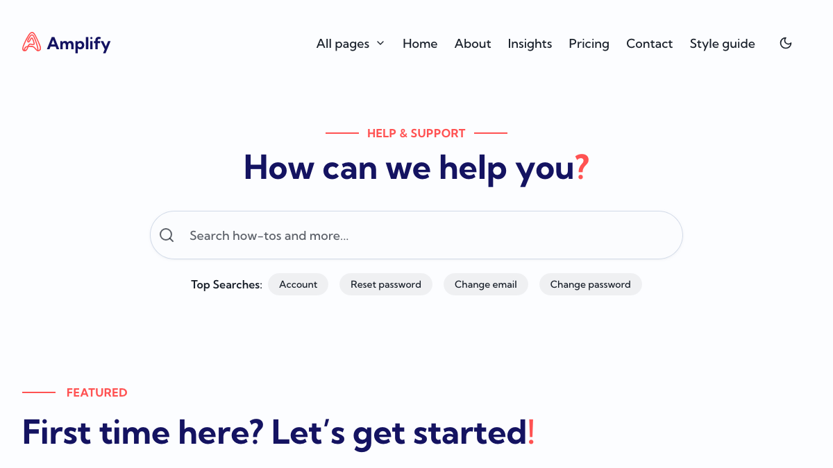 Help & Support - Amplify